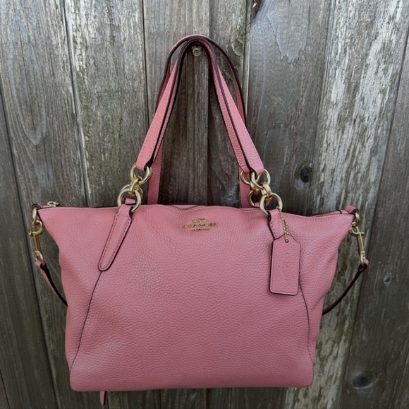 Coach | Bags | Coach Kelsey Satchel True Pink Pebble Wgold Hardware ...